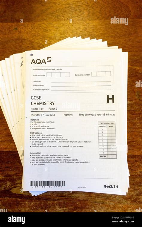 Gcse Exam Paper Stock Photos Gcse Exam Paper Stock Images Alamy
