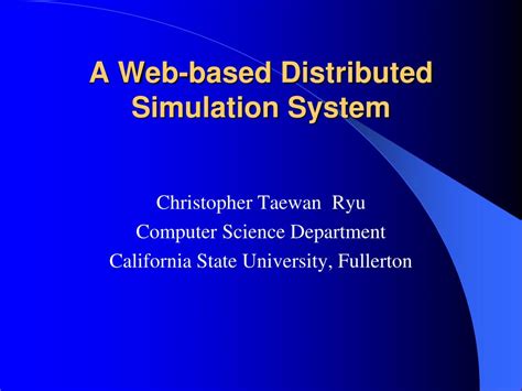 Ppt A Web Based Distributed Simulation System Powerpoint Presentation Id