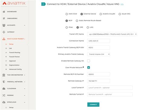 gre tunneling for multicloud transit gateway to on prem documentation