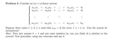 Solved Problem Consider An Mn Linear System Suppose Chegg