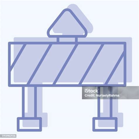 아이콘 트래픽 장벽 마이닝 기호와 관련이 있습니다 투톤 스타일 심플한 디자인 편집 가능 간단한 일러스트레이션 3차원 형태에 대한