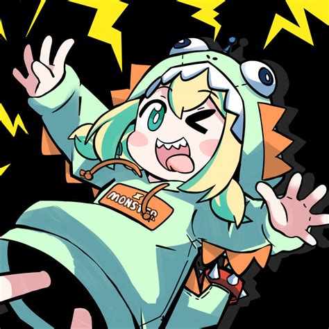 Safebooru O 1girl Absurdres Amano Pikamee Black Background Blonde