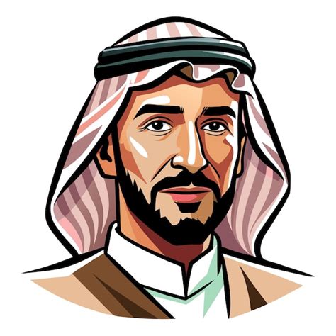 Bearded Man In Traditional Attire With Calm Expression Vector