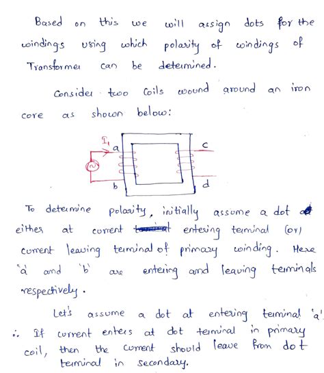 Solution Use Of Dot Convention To Determine Polarity Of Windings Of A