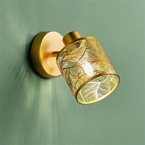 Applique Murale Métal H10 Cm Calathea Dorée Luminaire Eminza