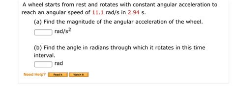 Solved A Wheel Starts From Rest And Rotates With Constant Chegg