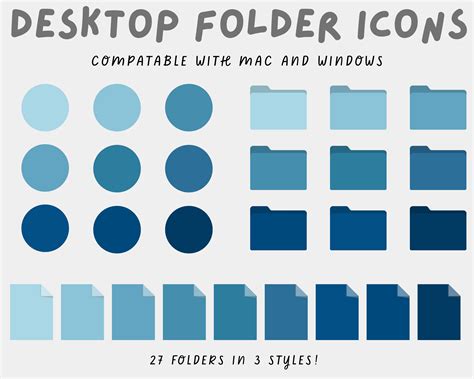 Blue Folder Icons For Mac And Windows Desktop Icons Macbook