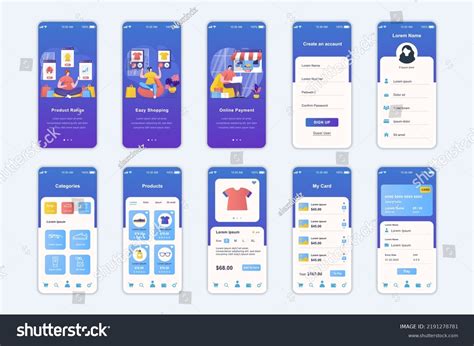 Shopping Concept Screens Set Mobile App Stock Vector Royalty Free 2191278781 Shutterstock