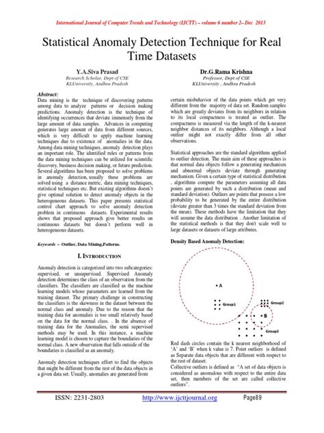 Pdf Statistical Anomaly Detection Technique For Real Time Datasets Dokumentips