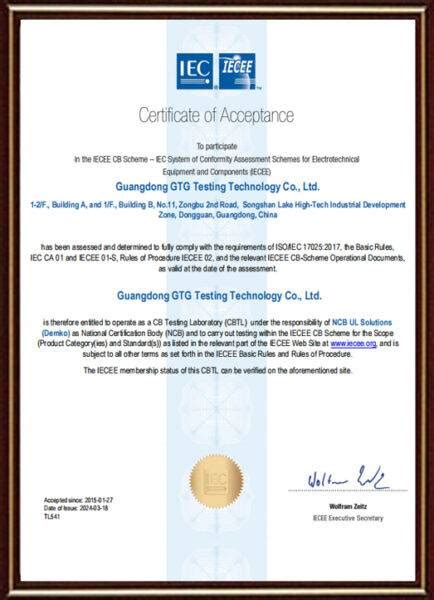 IEC Certification Service Provider GTG Group
