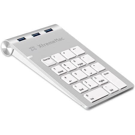 XtremeMAC Numeric Keypad With Dual USB Port Silver White