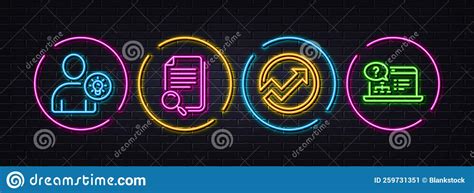 Audit User Idea And Search File Minimal Line Icons For Web Application Printing Neon Laser