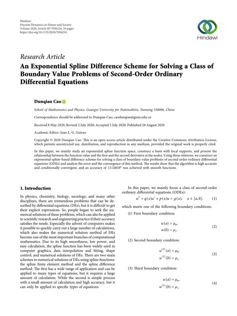 Pdf An Exponential Spline Difference Scheme For Solving A Class Of