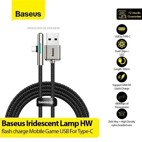 Jual Baseus Kabel Iridescent Lamp Hw Flash Kabel Charge Mobile Game Usb For Type C Date