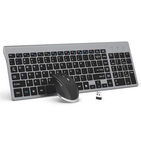 Wireless Keyboard And Mouse Combo Slim Wireless Keyboard With Numpad And Ergonomic 1600 Dpi