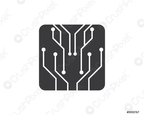 Circuit Board Line Cpu Chip Icon Logo Illustration Vector Stock Vector 3955767 Crushpixel