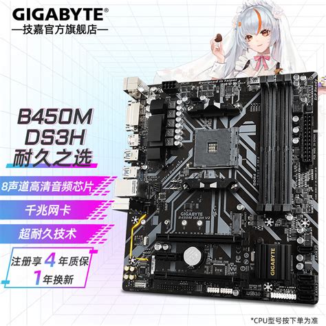 技嘉（gigabyte）amd B550 B450电脑主板 支持锐龙ryzen Am4插槽） B450m Ds3h V2 京东商城【降价监控