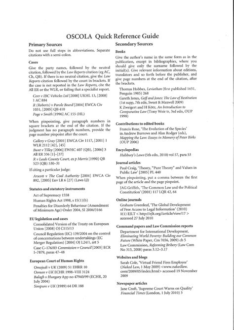 Oscola Referencing Guide