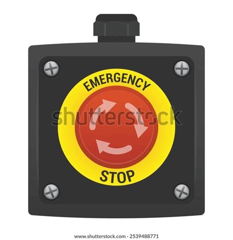 Emergency Stop Push Button Switch Red Stock Vector Royalty Free 2539488771 Shutterstock