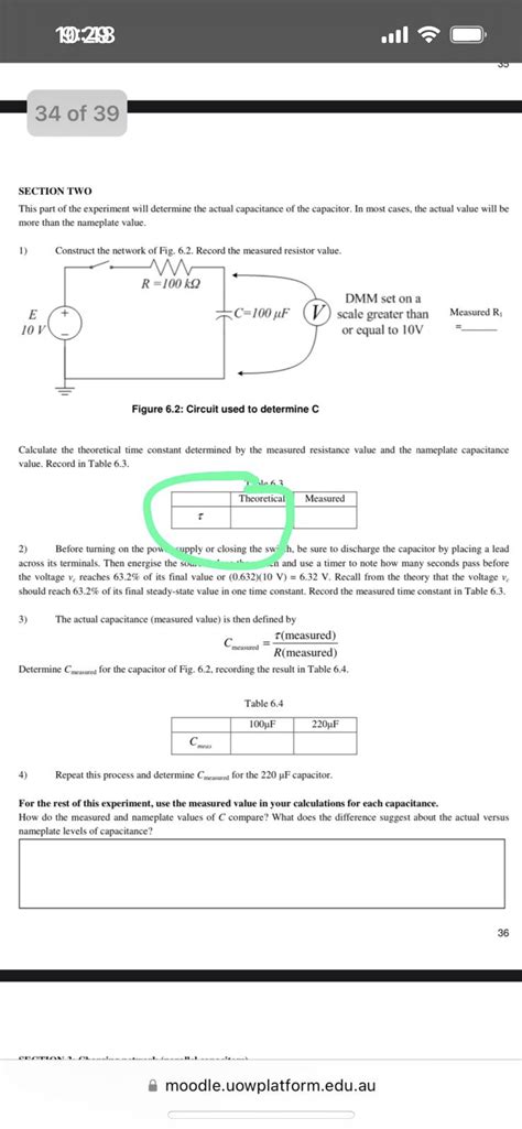 Solved SECTION TWO This Part Of The Experiment Will Chegg
