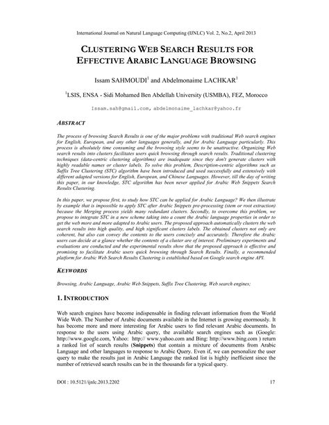clustering web search results for effective arabic language browsing pdf