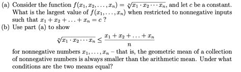 solved a consider the function f x1 l2 xn ™x1