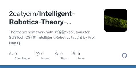 Github Catycm Intelligent Robotics Theory Homework The Theory Homework With S Solutions