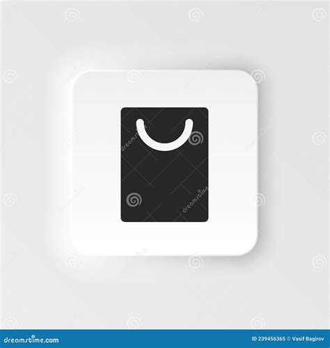 Bag Product Shop Neumorphic Style Vector Icon Simple Element