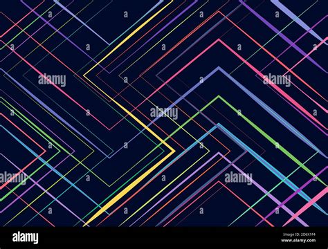 Modern Vivid Vibrant Geometric Structure Network Chaotic Jumble Of Straight Angular