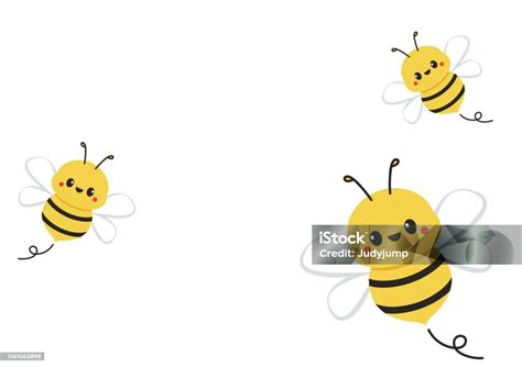 꿀벌 벡터 꿀벌 만화 캐릭터 디자인 텍스트를위한 여유 공간 빈 복사 공간 곤충에 대한 스톡 벡터 아트 및 기타 이미지 곤충 공란 귀여운 Istock