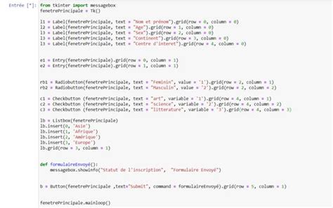 Tuto Python And Tkinter Réaliser Un Formulaire Dinscription Tutoriel Python