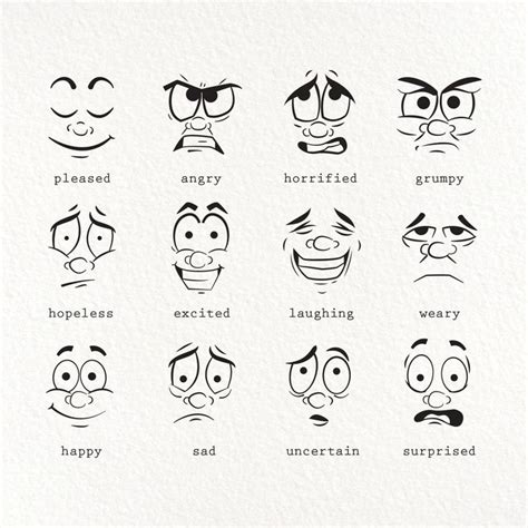 Cartoon Emotion Faces Svg Bundle Kawaii Face Svg Cute Funny Face Svg