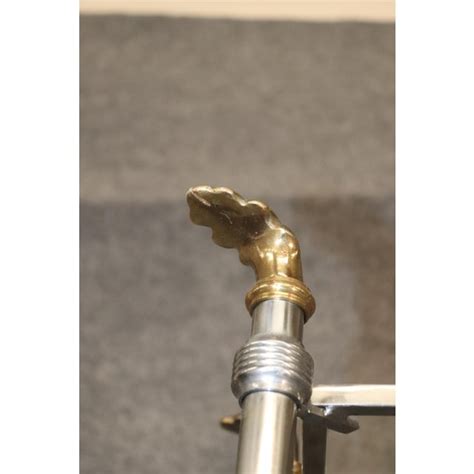 Pyrimidal Form Brass And Steel Maison Jansen Style Etageres A Pair Chairish