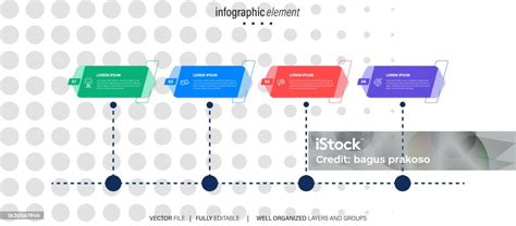 비즈니스 인포그래픽 디자인 템플릿 아이콘과 4개의 4가지 옵션 또는 단계가 있는 벡터입니다 프로세스 다이어그램 프리젠테이션 워크플로 레이아웃 배너 순서도 정보 그래프 스톡