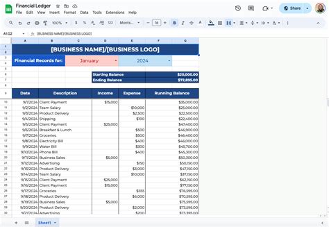 Free Financial Ledger Template For Google Sheets Free Excel And Google Sheets Templates