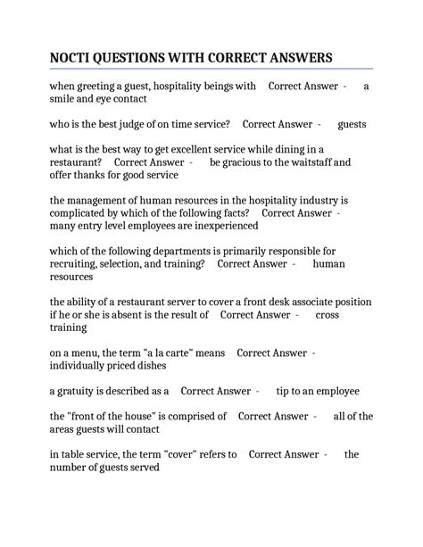 Nocti Questions With Correct Answers Exams Community Health Docsity