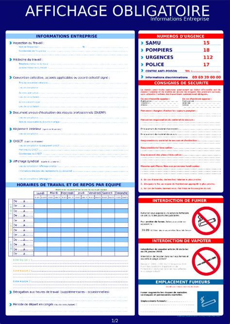 Informations Sur Les Affichages Obligatoires En Entreprise Hot Sex