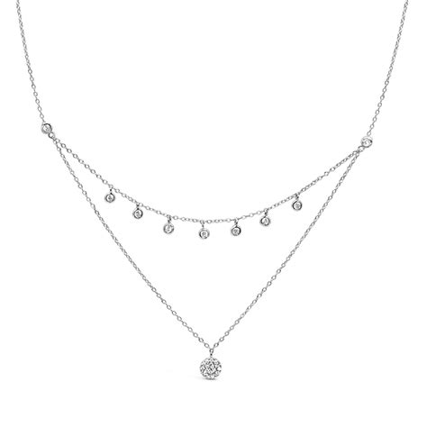 Elegant Double Layered Silver Necklace Marly Silver