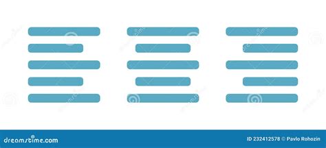 Flat Button With Text Alignment Vector Outline Icon In Flat Stock Vector Illustration Of