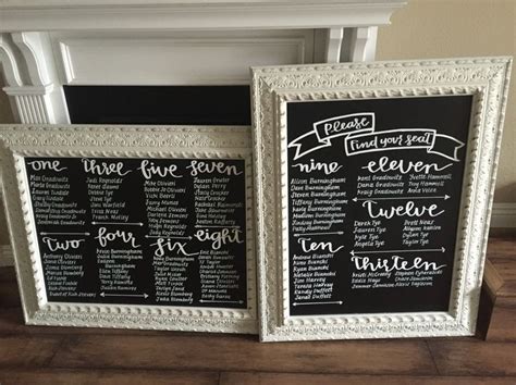 Wedding Chalkboard Table Seat Assignments