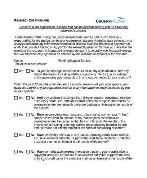 Quantitative Research Questionnaire