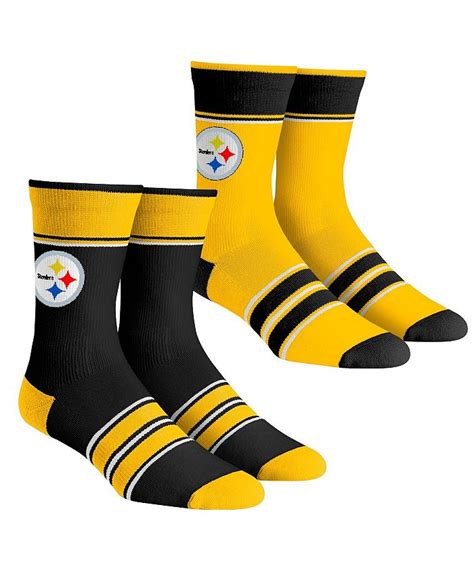 Rock Em Mens And Womens Socks Pittsburgh Steelers Multi Stripe 2