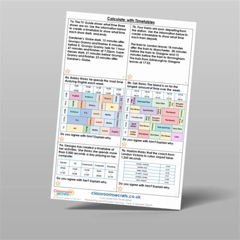 Year 5 Calculate With Timetables Reasoning And Problem Solving Resource Classroom Secrets