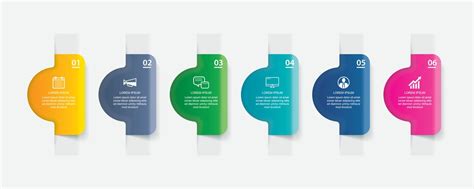 6 Data Infographics Tab Thin Line Index Template Vector Image