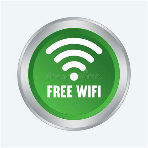 Free Wifi Icon Green Button Vector Illustration Stock Vector Illustration Of Area