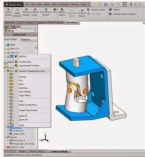 Solidworks Simulation 2014 Contact Visualization Plot