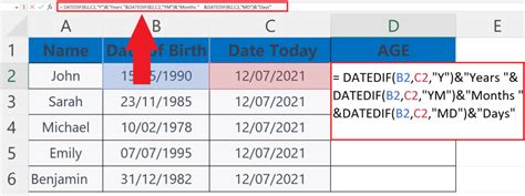 How To Calculate Age In Microsoft Excel For The Entire Column