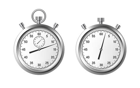 버튼이 있는 스톱워치 얼굴과 손이 있는 고전적인 디자인 타이머의 고립된 사실적인 세트 벡터 크로노 미터 또는 시계 정밀하고 정확하게 시 분 또는 초를 알려주는 포켓 시계 2