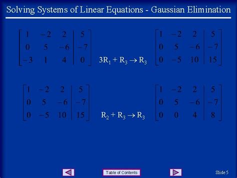 Solving Systems Of Linear Equations Gaussian Elimination The