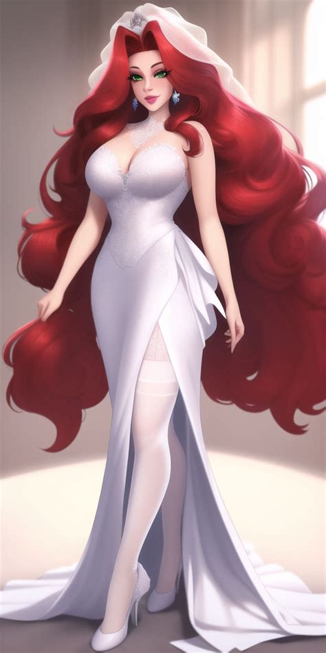 Long Luscious Shiny Red Big Hair Vibrant Green Ey By Varm209 On Deviantart